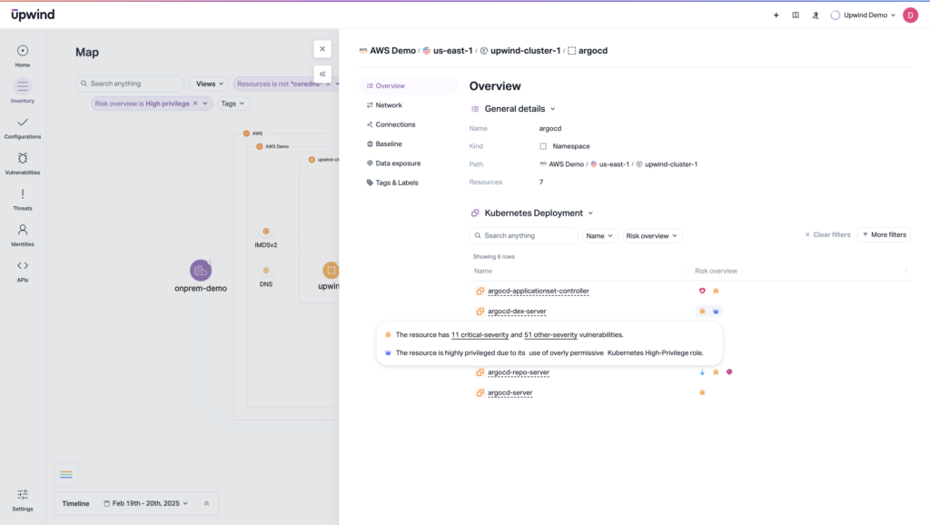 Automatically View High-Privilege Identity Insights in the Upwind Topology Map - Upwind